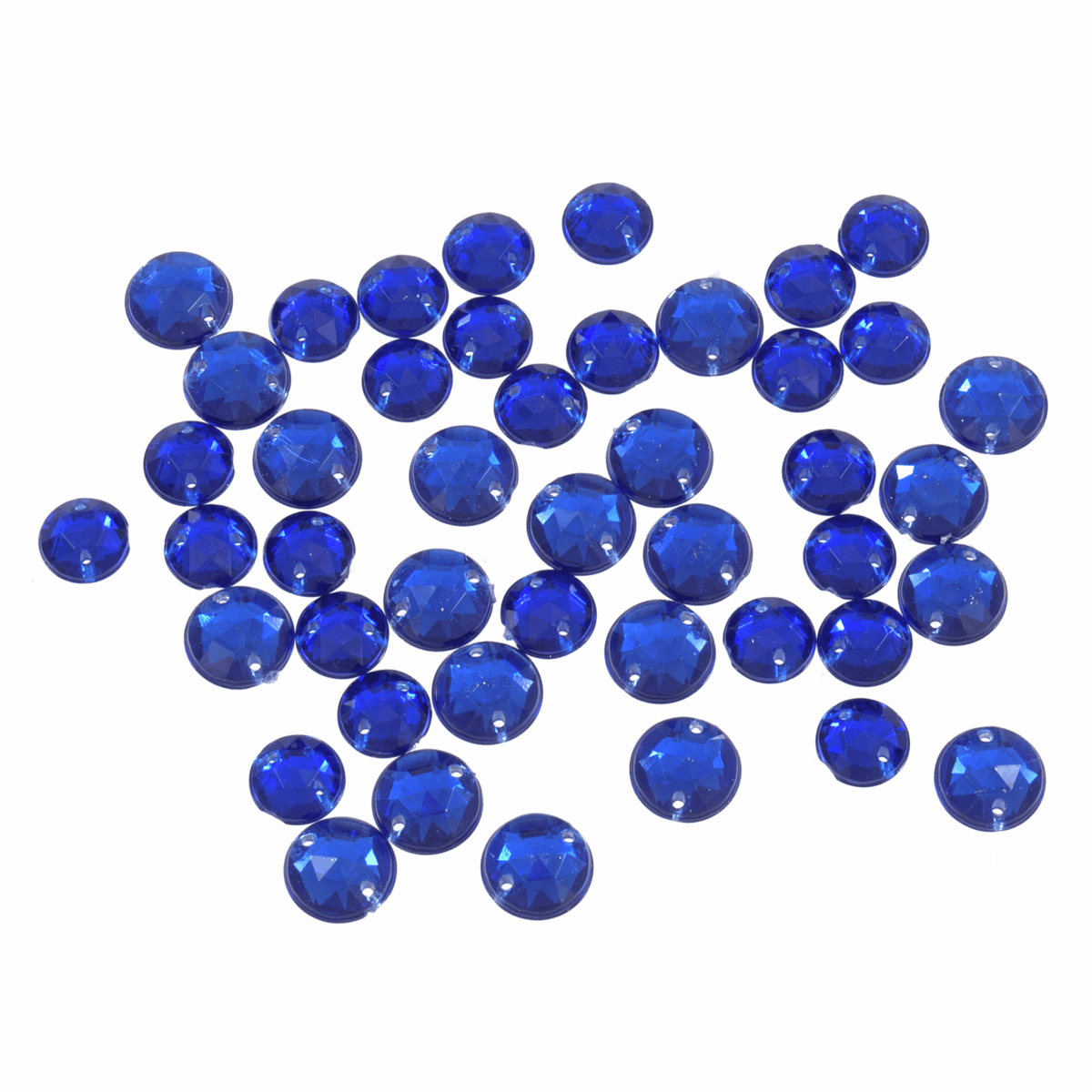 8/10mm Dk Blue Round Sew on Bling Gems - Thimbles Fabric Shop